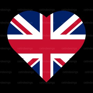 United Kingdom Flag in Heart Shape Svg, Png, Sublimation, Vector - Etsy UK