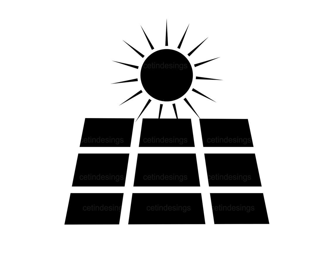 Solar Panel Icon Svg Png Jpg Eps Pdf Clipart Vector - Etsy