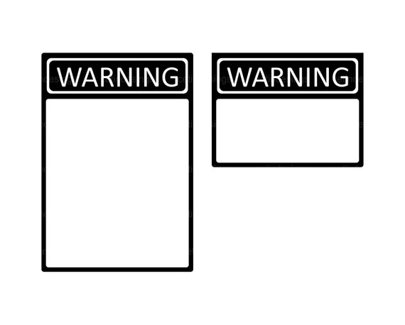 Blank Warning Sign Black And White