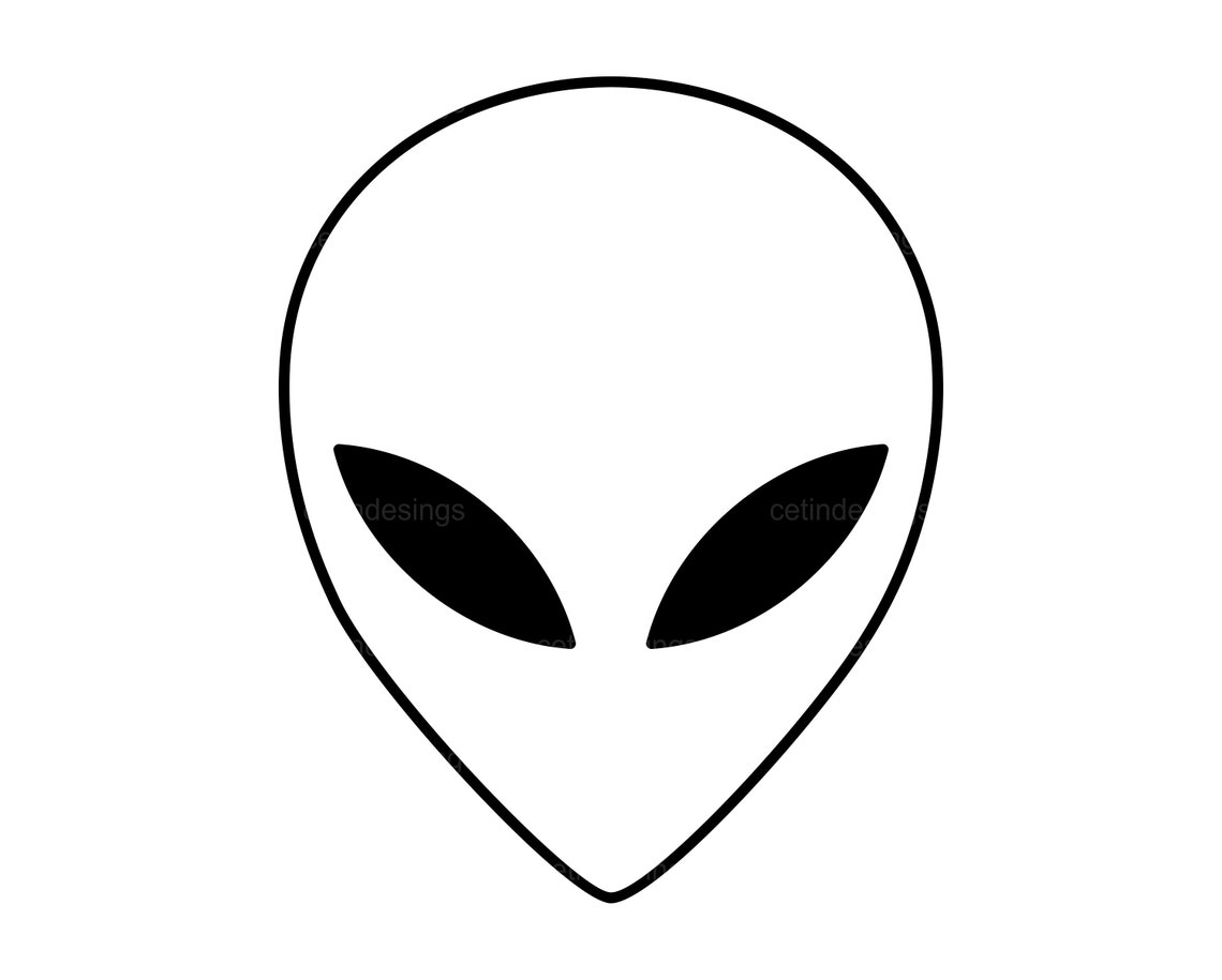 Alien Head Outline Svg Alien Face Outline Png Alien Outline - Etsy