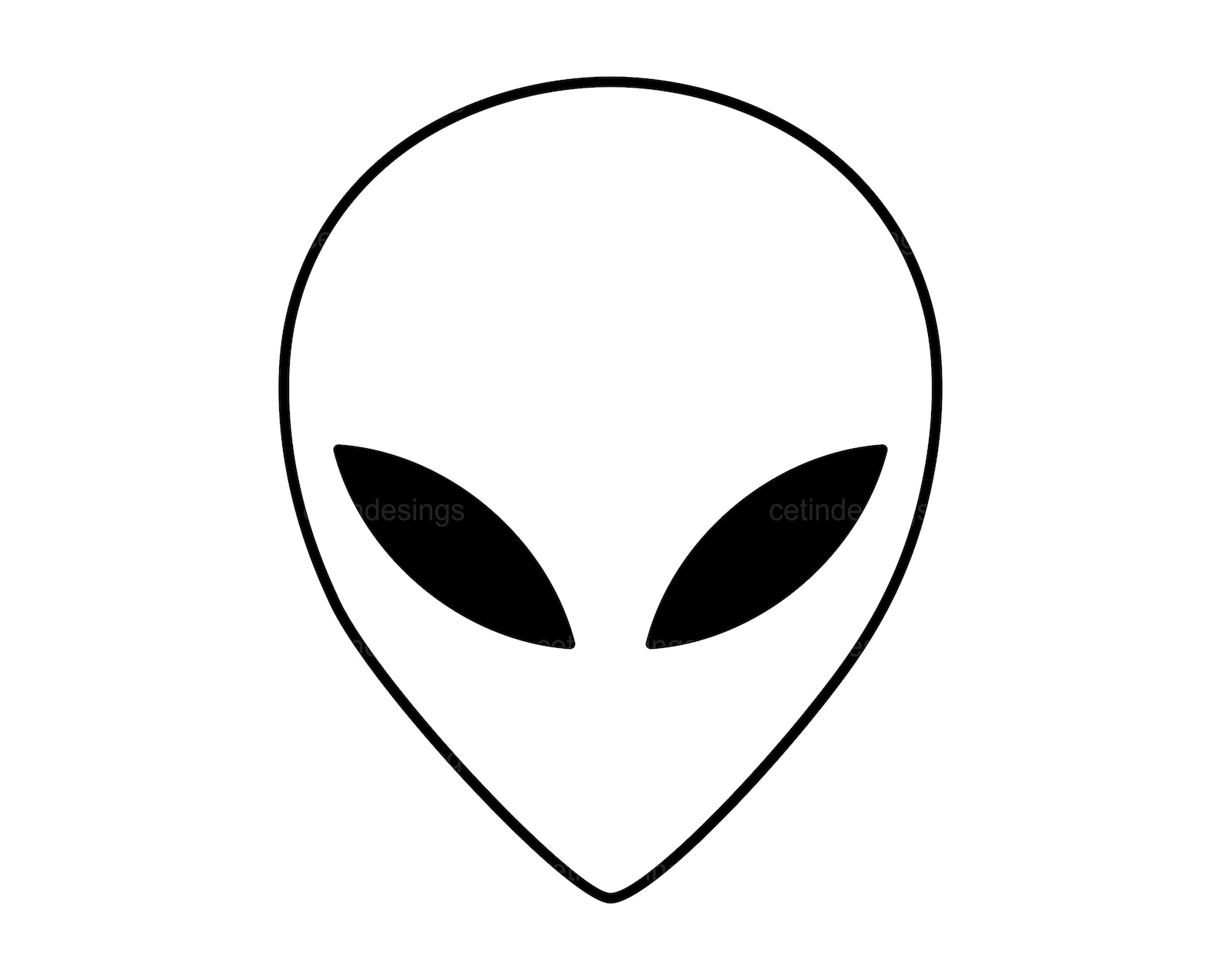 Alien Head Outline Svg Alien Face Outline Png Alien Outline - Etsy
