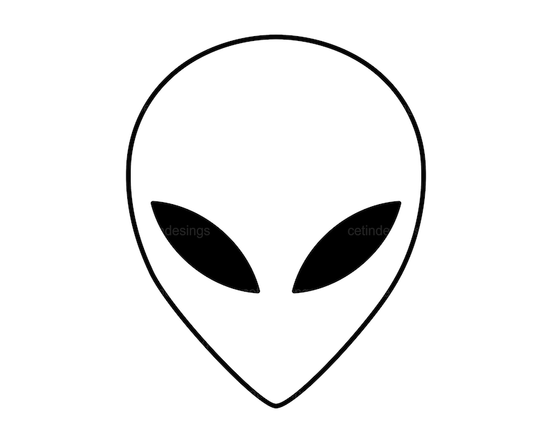 Alien Head Outline Svg Alien Face Outline Png Alien Outline - Etsy