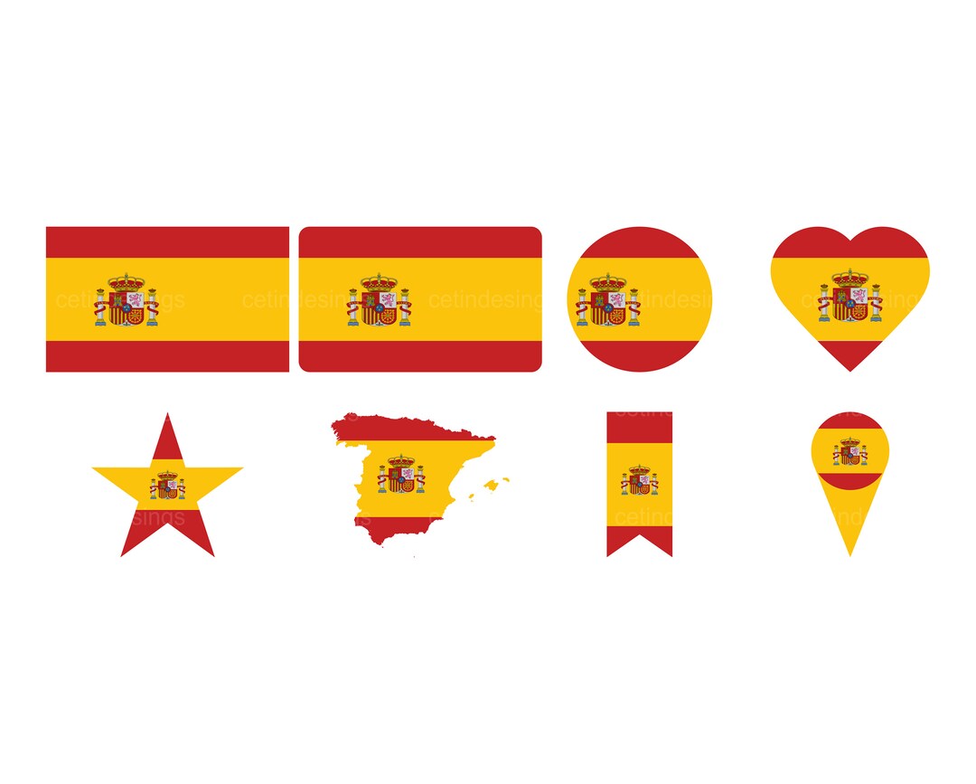 Spain Flag Bundle Svg and Png - Etsy