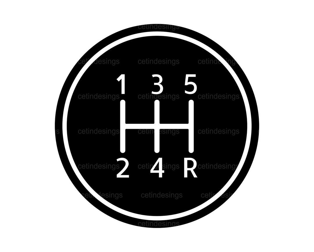 5 Speed Manual Transmission Svg and Png Cut File - 1, 2, 3, 4, 5, R ...