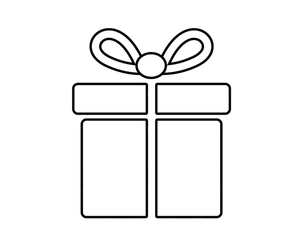Gift Box Outline Svg, Present Outline Svg, Christmas Present Outline ...