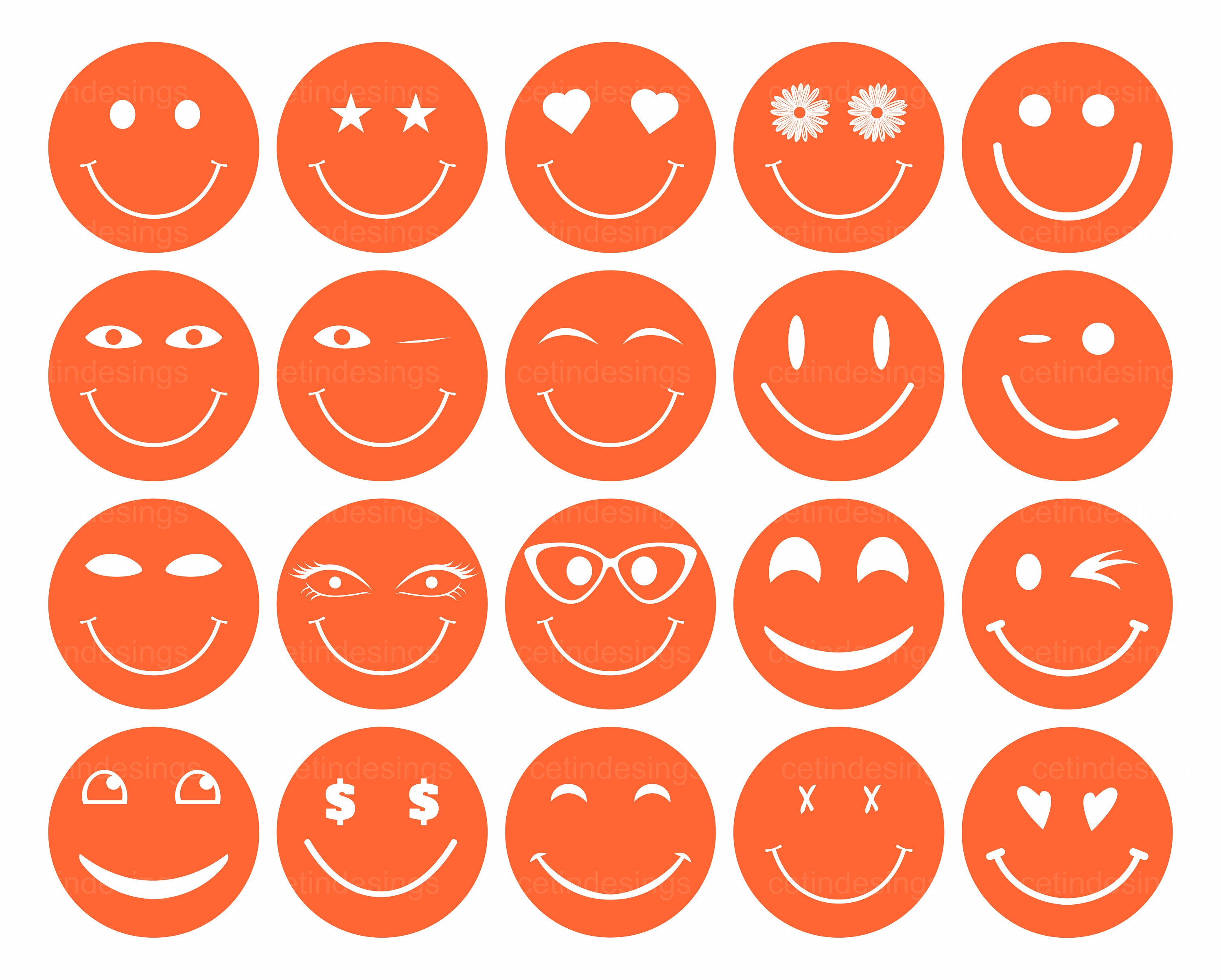 Smiley Face SVG Bundle Happy Face Svg Emoji Svg Smiley Face - Etsy