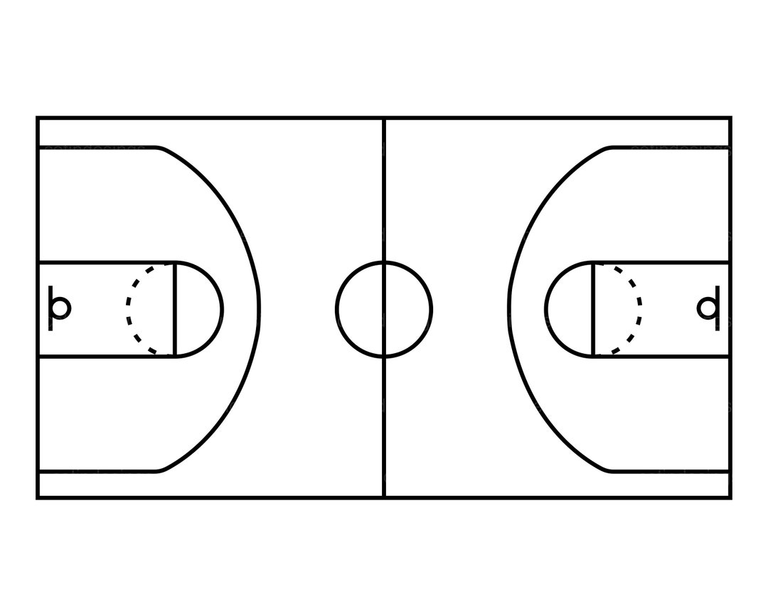 Basketball Court Outline SVG, Basketball Court Outline Png, Basketball ...