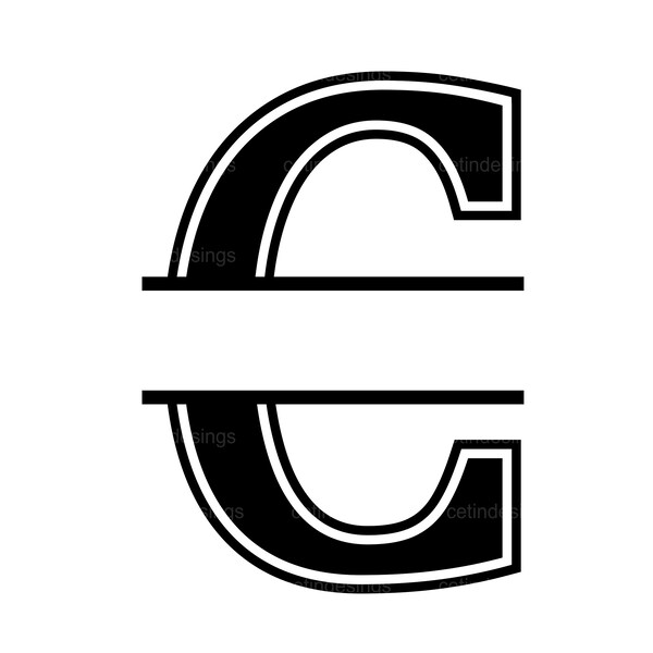 Split Letter C Dxf - Etsy