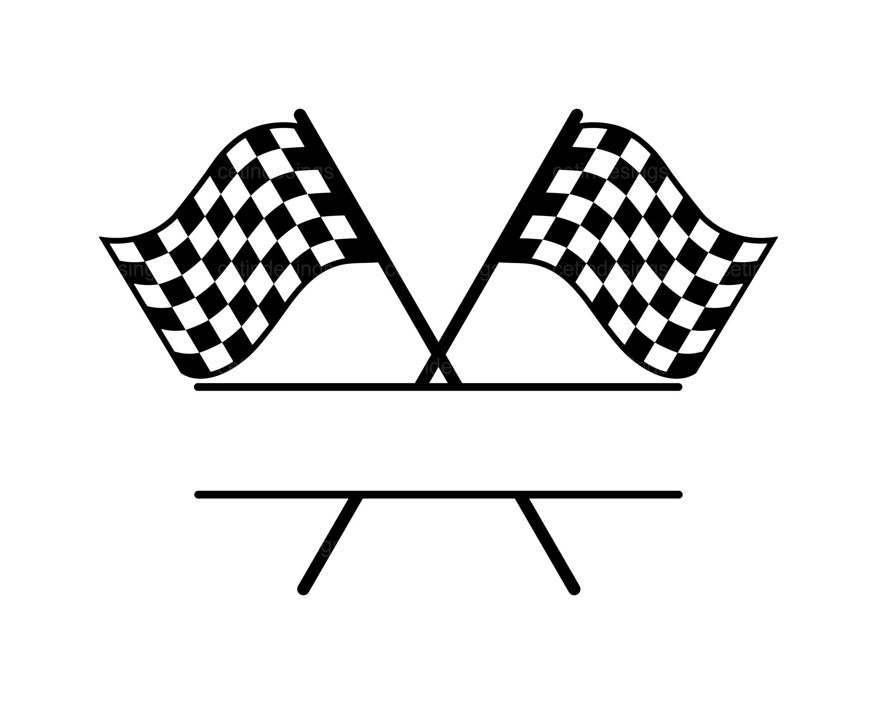 Racing Flag Split Name Frame Svg - Racing Flag Monogram Cut File ...