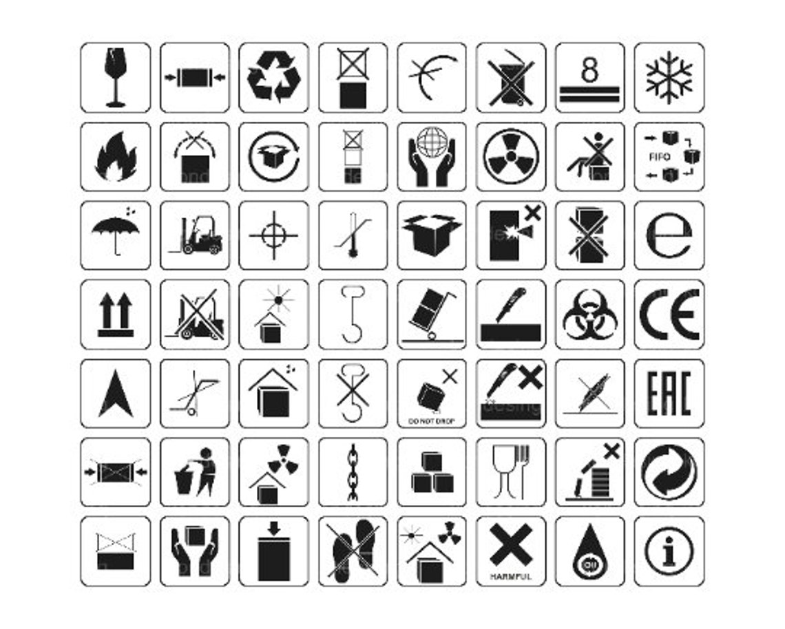 Packaging Symbols Set Packaging Symbols Svg - Etsy