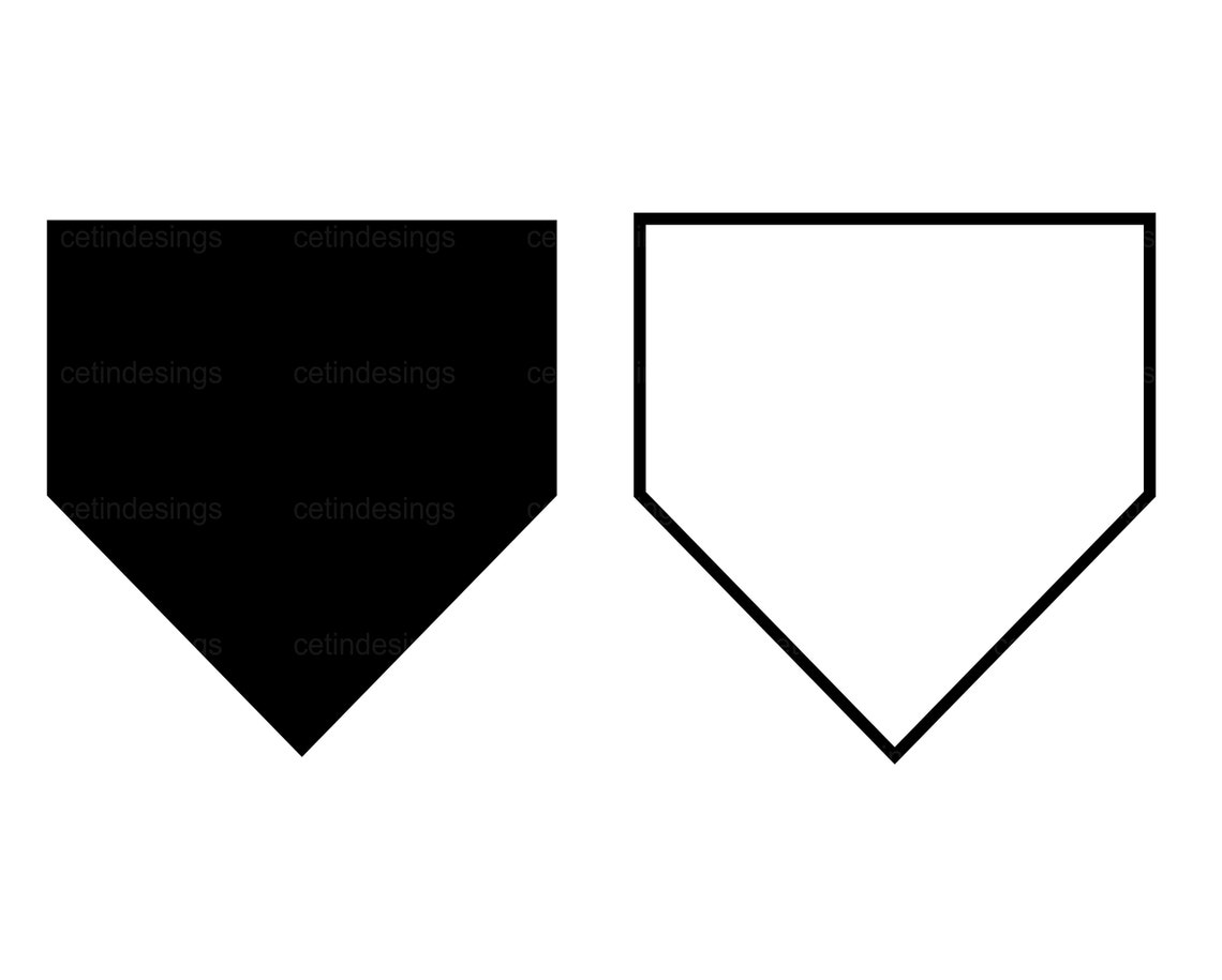 Home Plate Svg | Home Plate Outline Svg | Baseball Home Plate Cut Files ...