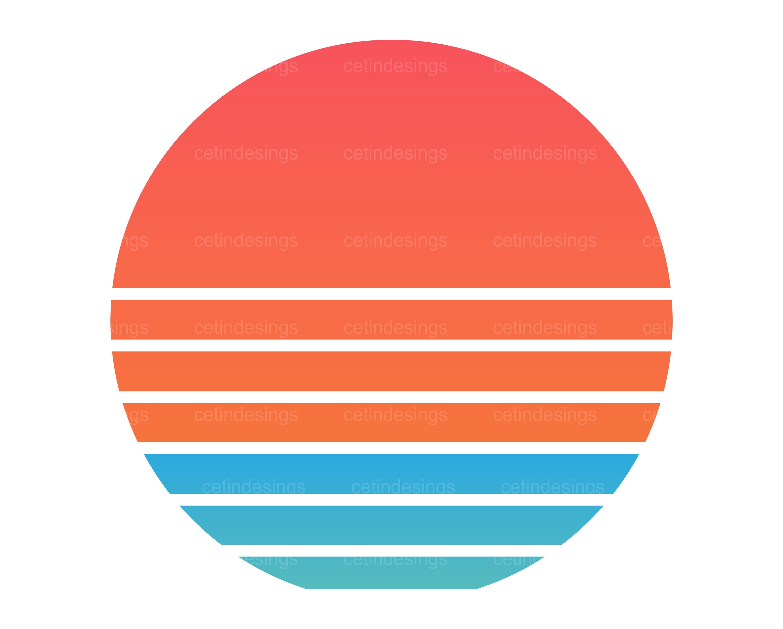 Retro Sunset Above Sea Ocean Sun SVG, Retro Sunset SVG, Retro Vintage ...