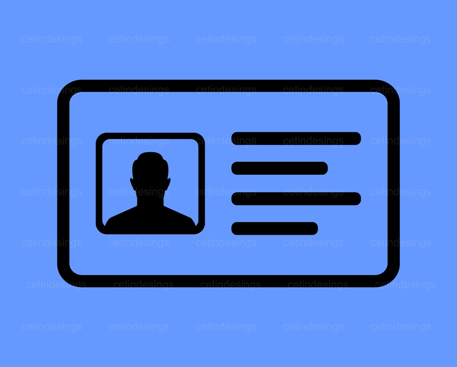 ID Card Icon Man User With Identity Profile Vector - Etsy