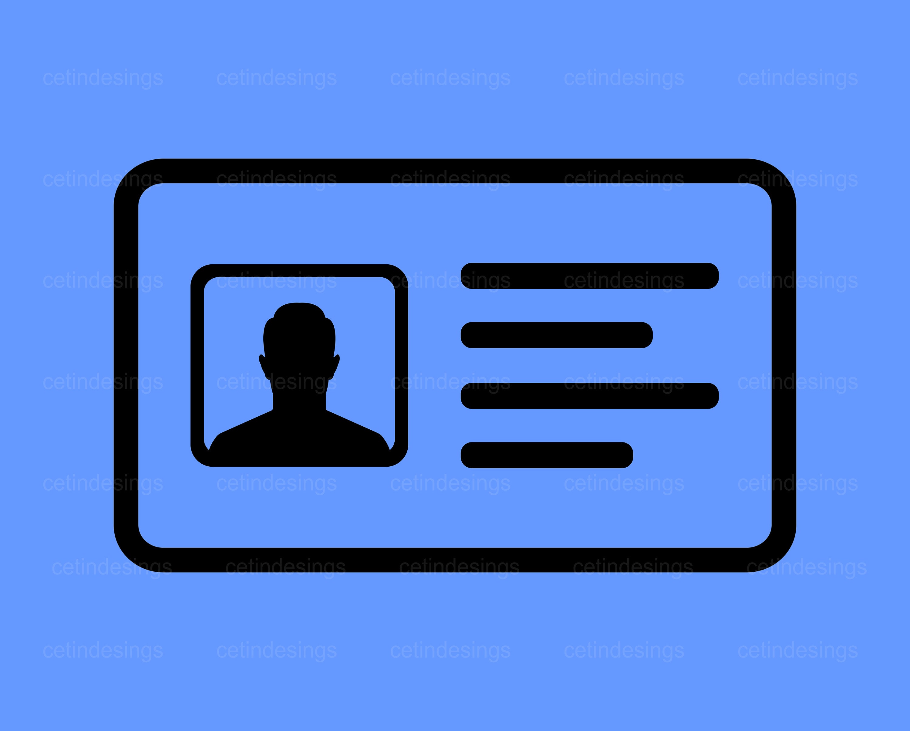 ID Card Icon Man User With Identity Profile Vector - Etsy