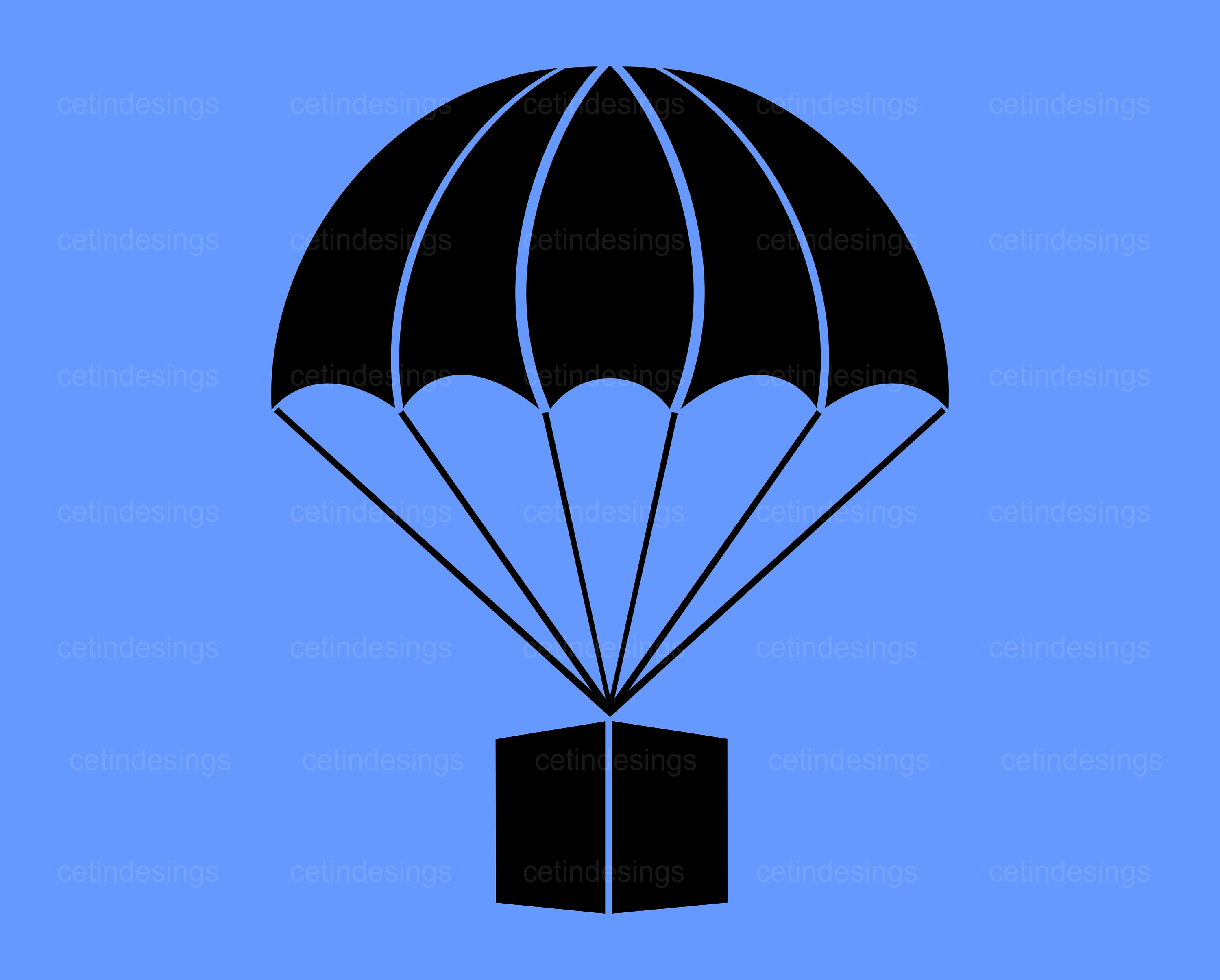 Parachute With Cargo Icon Svg, Png, Jpg, Eps, Pdf, Clipart, Vector - Etsy