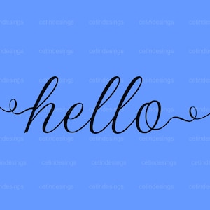 Hello SVG, Hello Script Cut File, Hello Door Sign SVG - Etsy