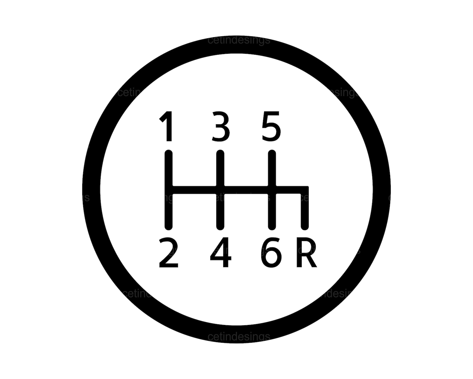 6-speed Manual Transmission Svg and Png Cut File - 1, 2, 3, 4, 5, 6 R ...