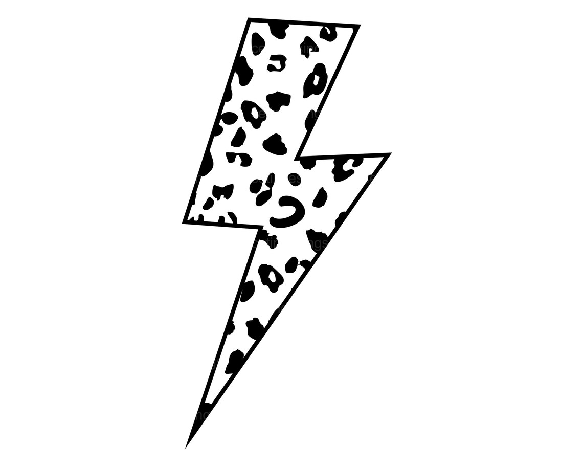 Leopard Lightning Bolt Svg Leopard Lightning Bolt Cut File - Etsy