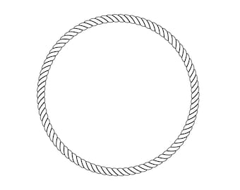 Rope Circle Frame Svg, Rope Border Svg, Nautical Monogram. Vector Cut ...