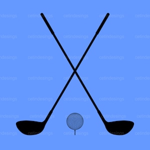Crossed Golf Clubs and Golf Ball Svg, Golf Svg Cricut Cut File - Etsy