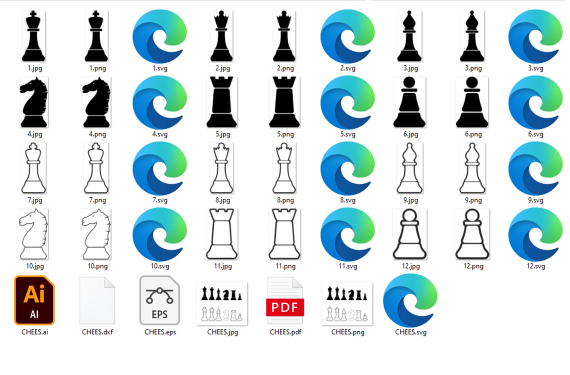 Chess Pieces Icon Set Svg, Png, Jpg, Eps, Pdf, Clipart, Vector - Etsy UK