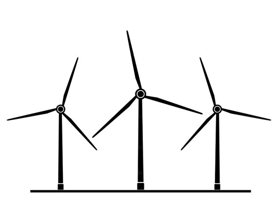 Wind Turbine Silhouette Svg Png Jpg Eps Pdf Clipart - Etsy