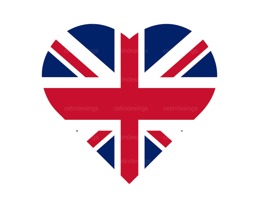 United Kingdom Flag in Heart Shape Svg, Png, Sublimation, Vector - Etsy