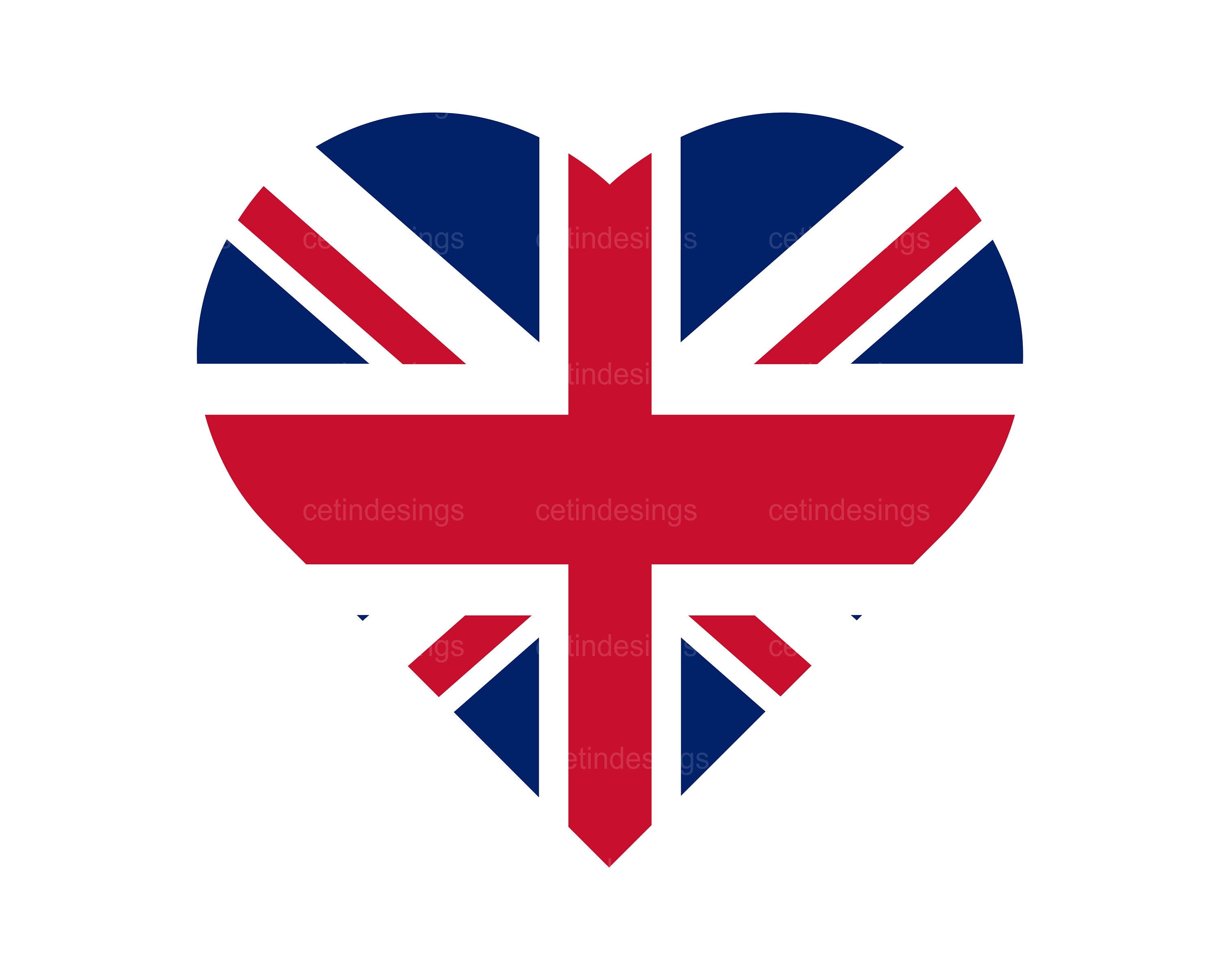 United Kingdom Flag in Heart Shape Svg Png Sublimation - Etsy UK