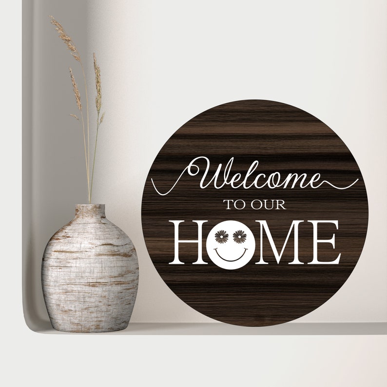 Welcome to Our Home Smiley Face Sign Digital Download - Etsy