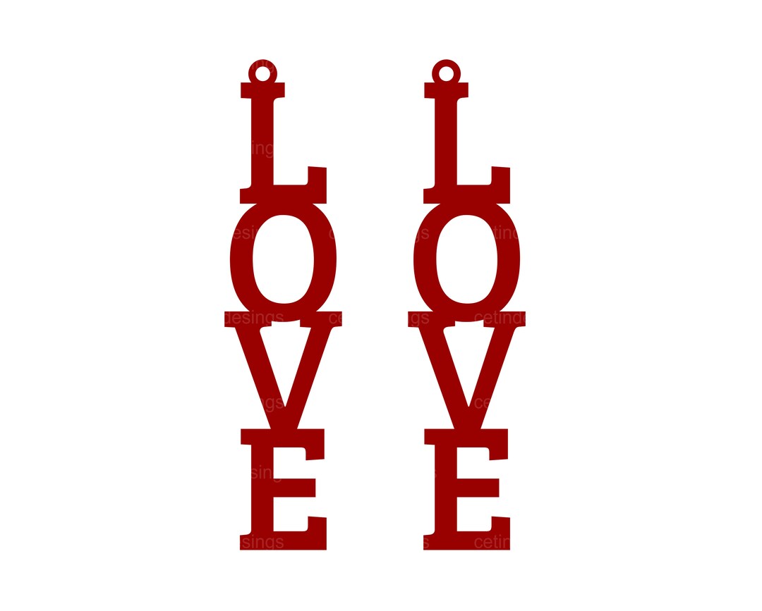 Love Earrings Cut File | Love Earrings Svg | Love Earrings Silhouette ...