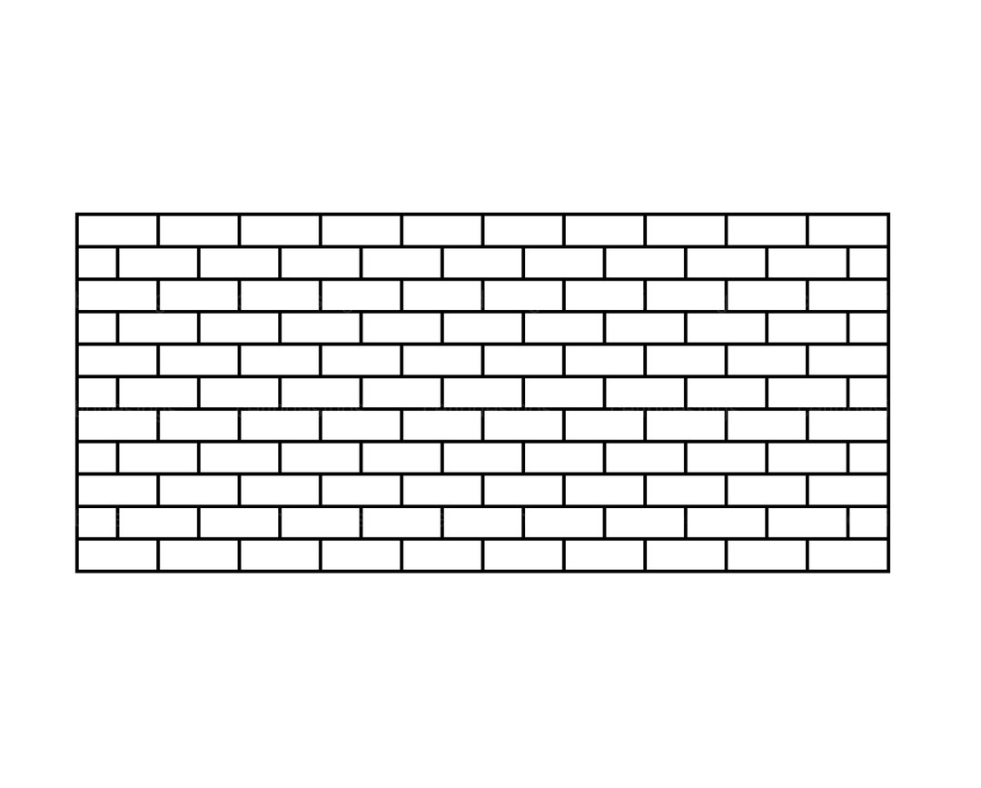 Brick Wall Outline Svg, Brick Wall Outline Cricut Cut File, Brick Wall ...
