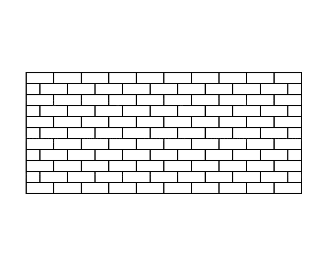 Brick Wall Outline Svg, Brick Wall Outline Cricut Cut File, Brick Wall ...