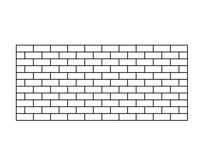 Brick Wall Outline Svg, Brick Wall Outline Cricut Cut File, Brick Wall ...