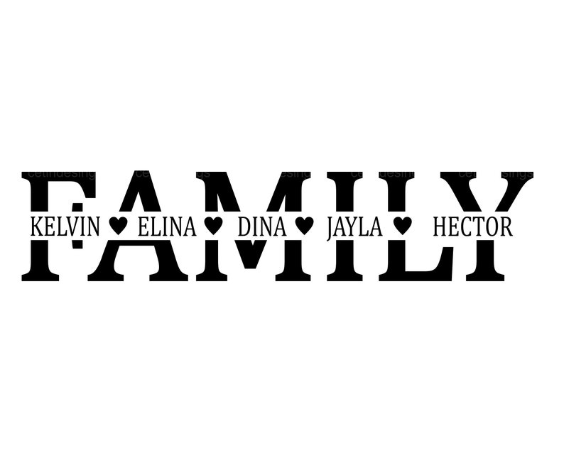 Family SVG Split Name Frame Svg Family Cricut Cut File - Etsy