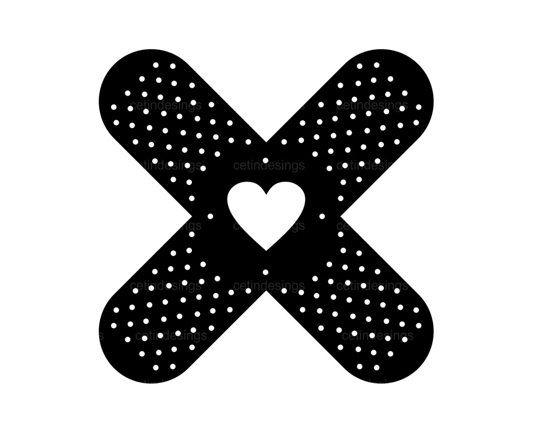 Crossed Hearth Bandaid Svg | Hearth Crossed Plaster First Aid | Crossed ...