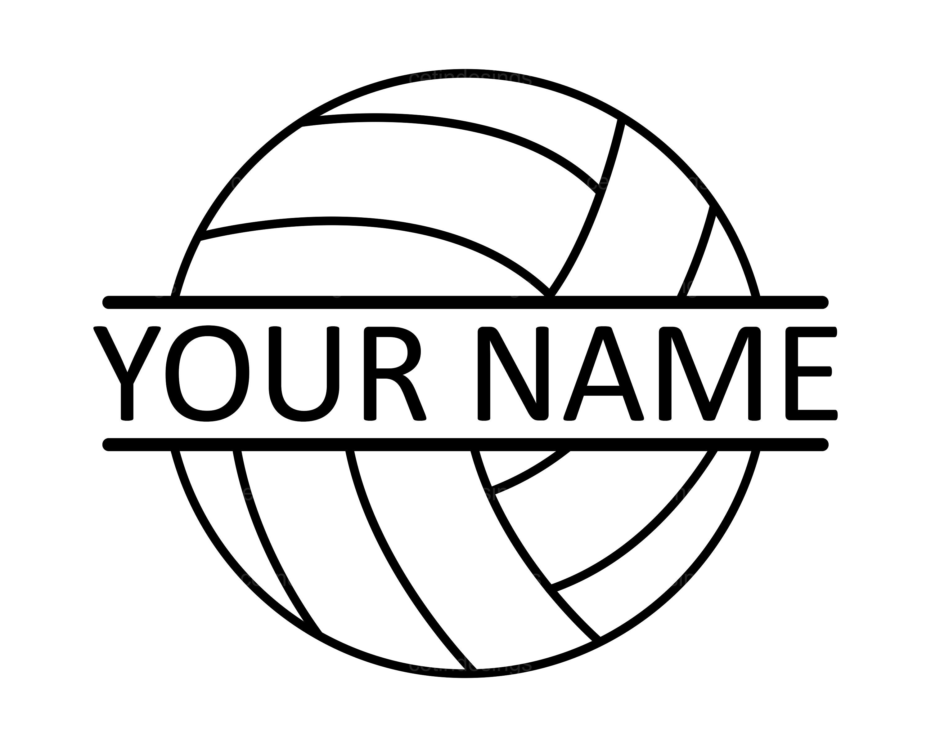 Volleyball Name Frame Cricut Cut File, Volleyball Monogram Svg ...
