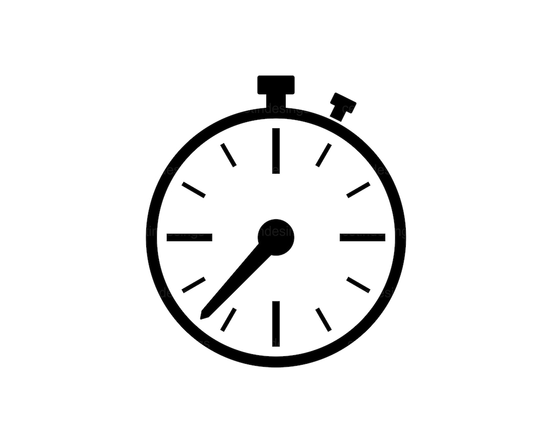 Timer Icon Svg Png Eps Pdf Clipart Vector Etsy