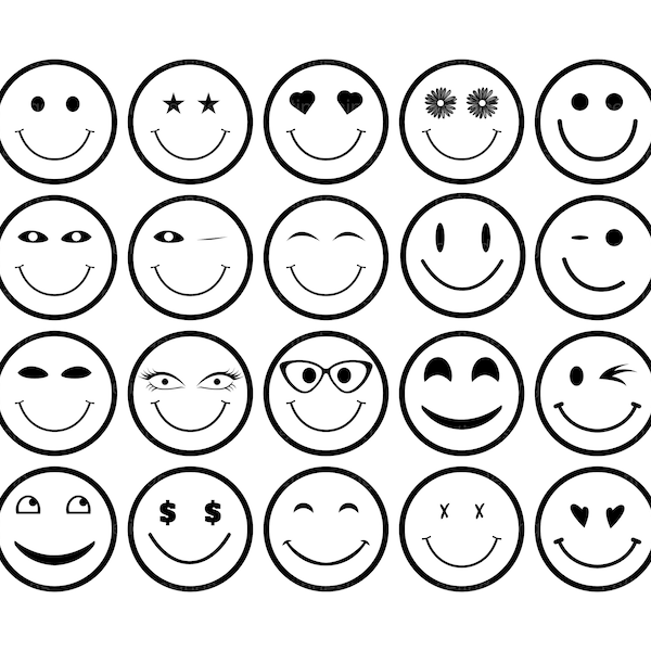 Smiley Face Svg - Etsy