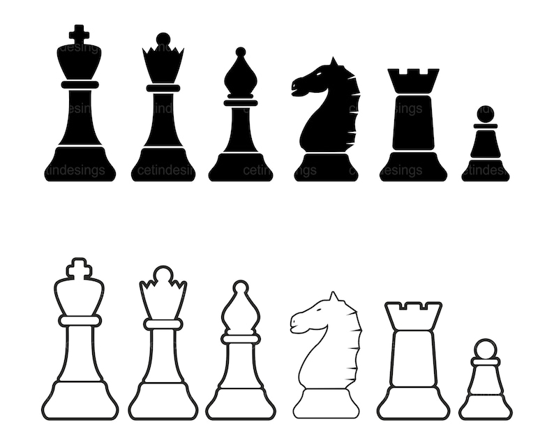 Chess Pieces Icon Set Svg, Png, Jpg, Eps, Pdf, Clipart, Vector - Etsy