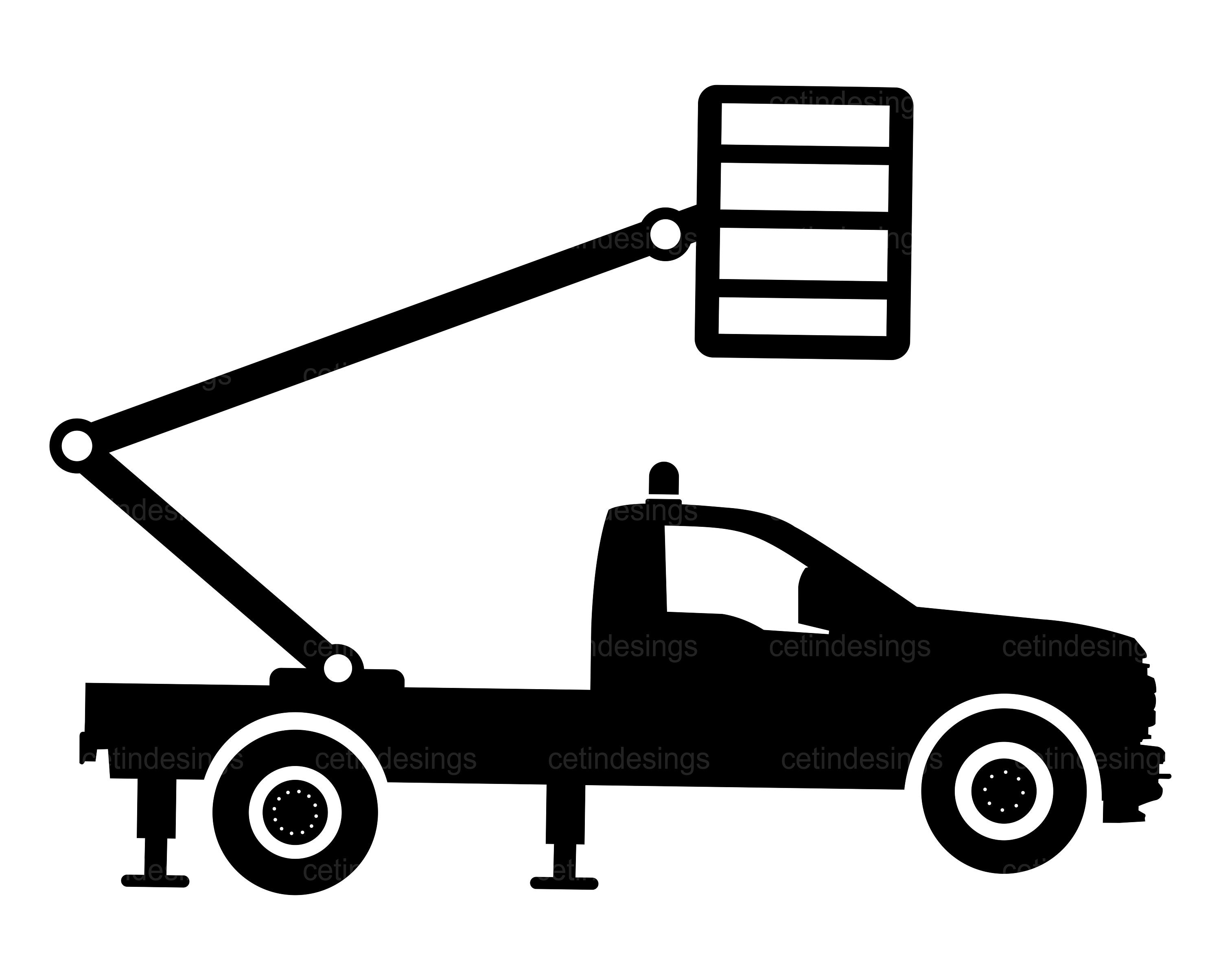 Boom Lift Truck Svg and Png - Etsy
