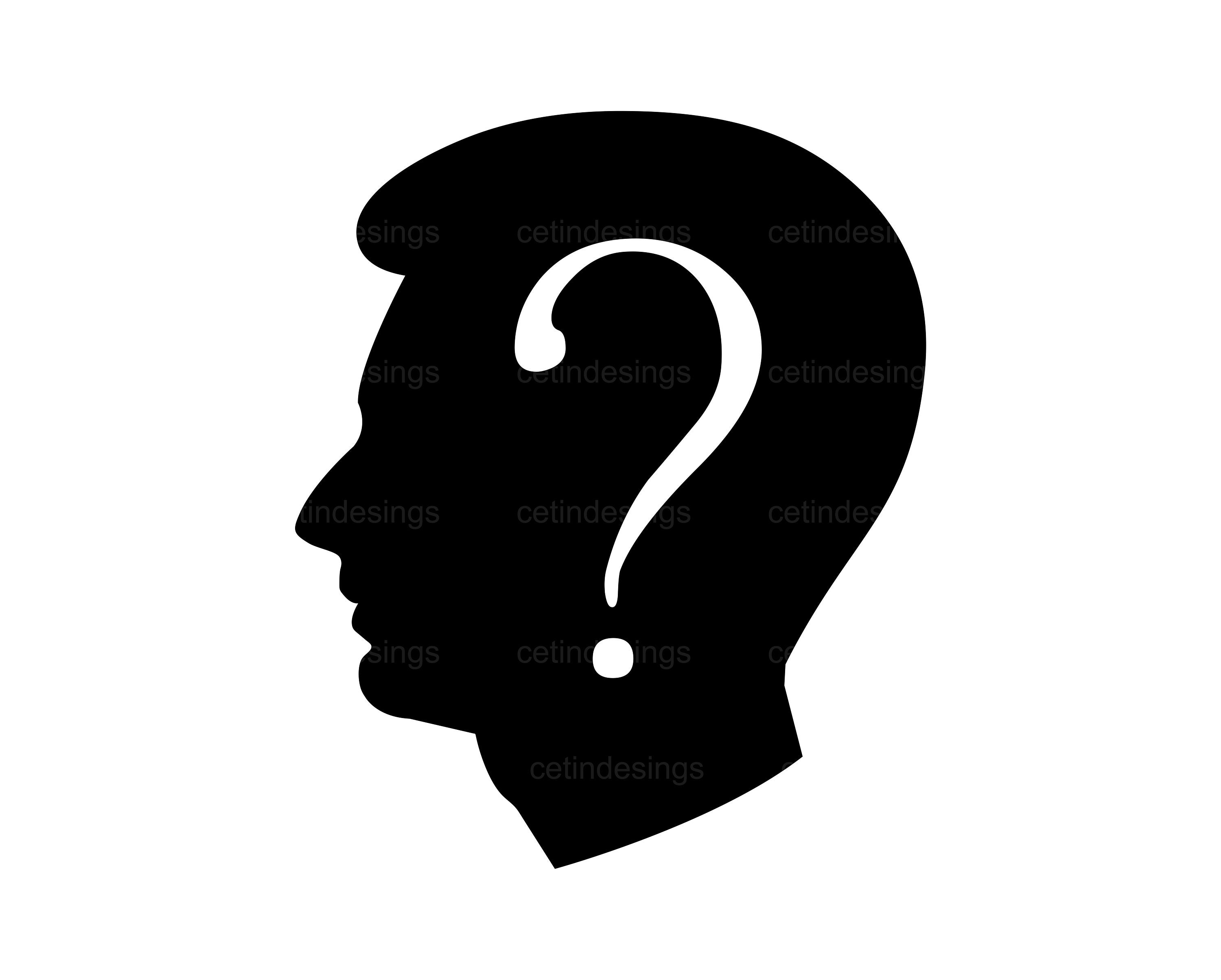 Question Mark Head Png Download Vector Icon Of Male Profile With