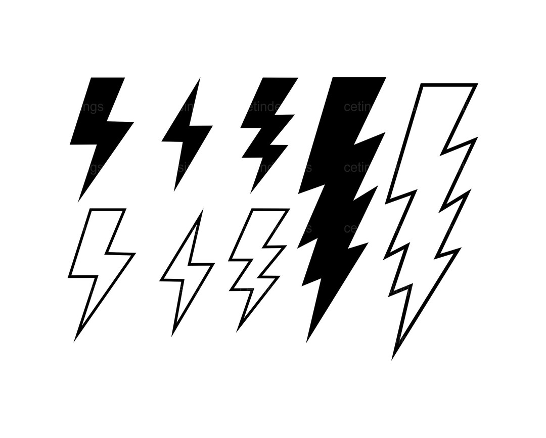 Lightning Bolt Bundle Svg, Lightning Bolt Cut File, Lightning Png - Etsy