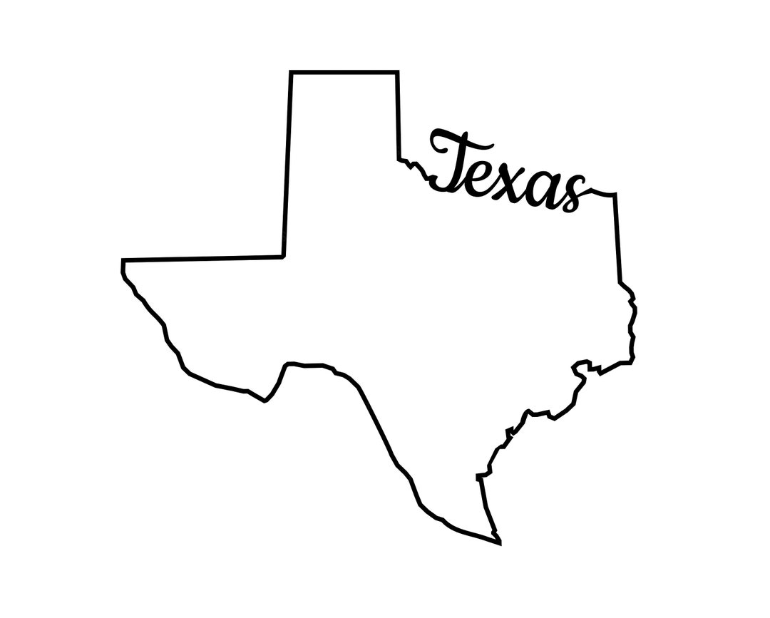 Texas Map Outline With Text Svg | Texas Cut File | Texas Outline Map ...