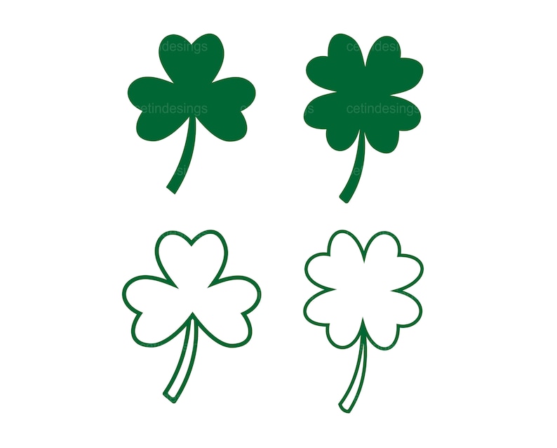 Clover Svg Clover Cut File Clover Outline Png Clover Silhouette - Etsy