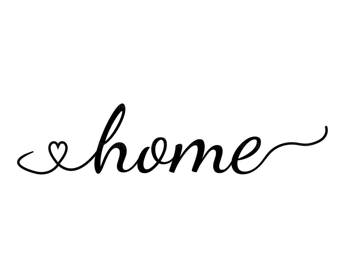Home Script Svg, Home Png, Fancy Home PNG Hand Lettered Cursive Text ...