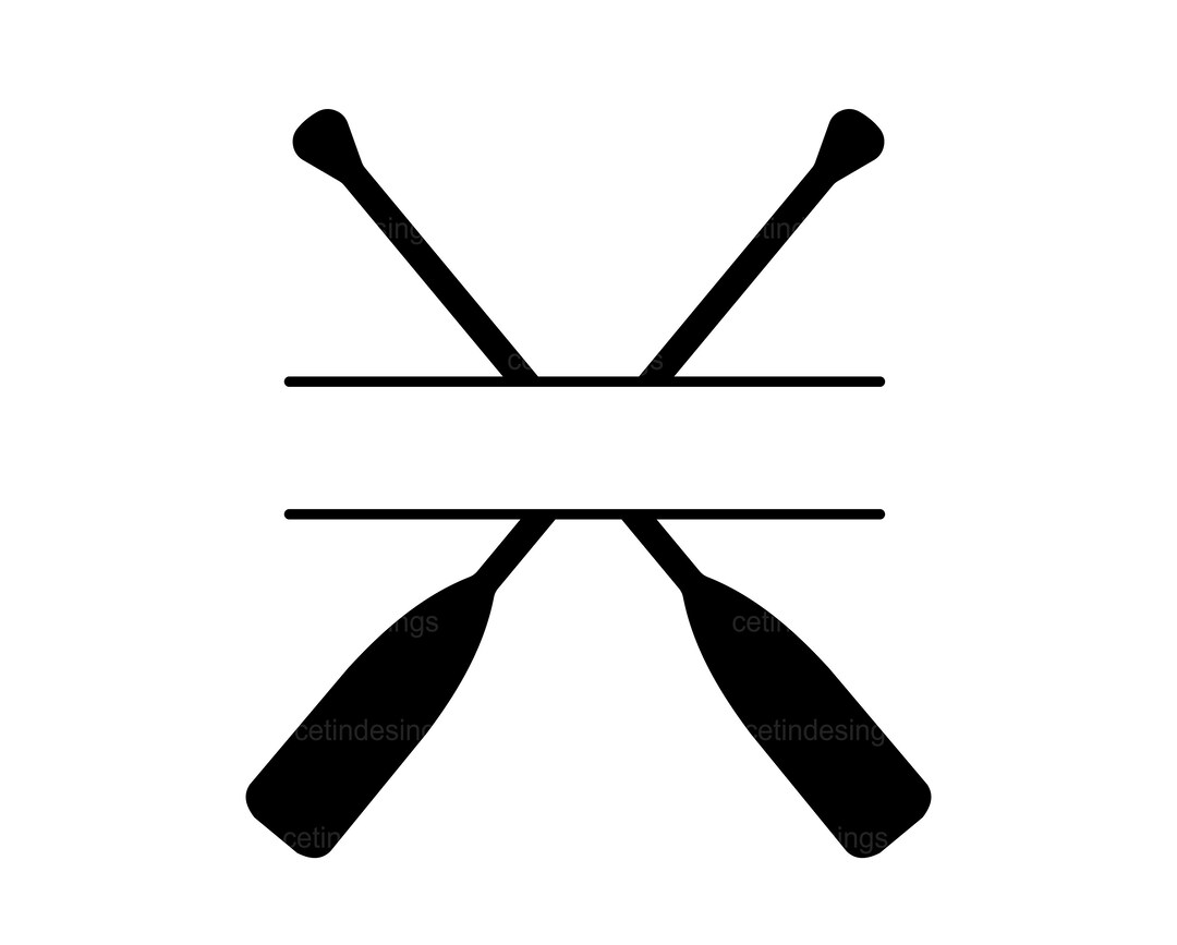 Crossed Paddles Monogram Svg | Crossed Paddles Name Frame Cut File ...