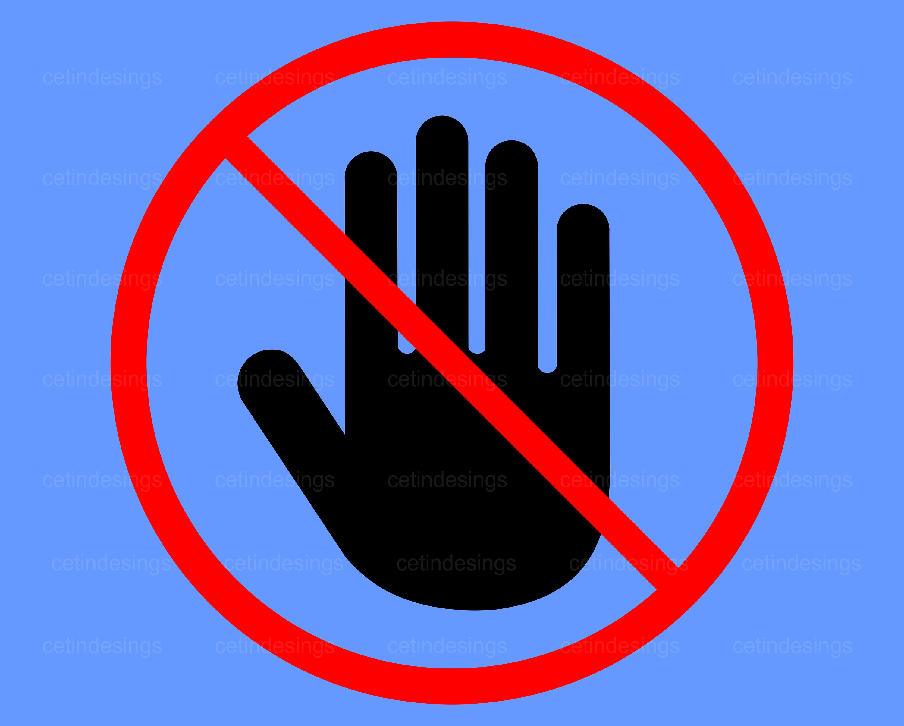 Stop Hand Hand Forbidden Sign No Entry Do Not Touch Do Not - Etsy Australia