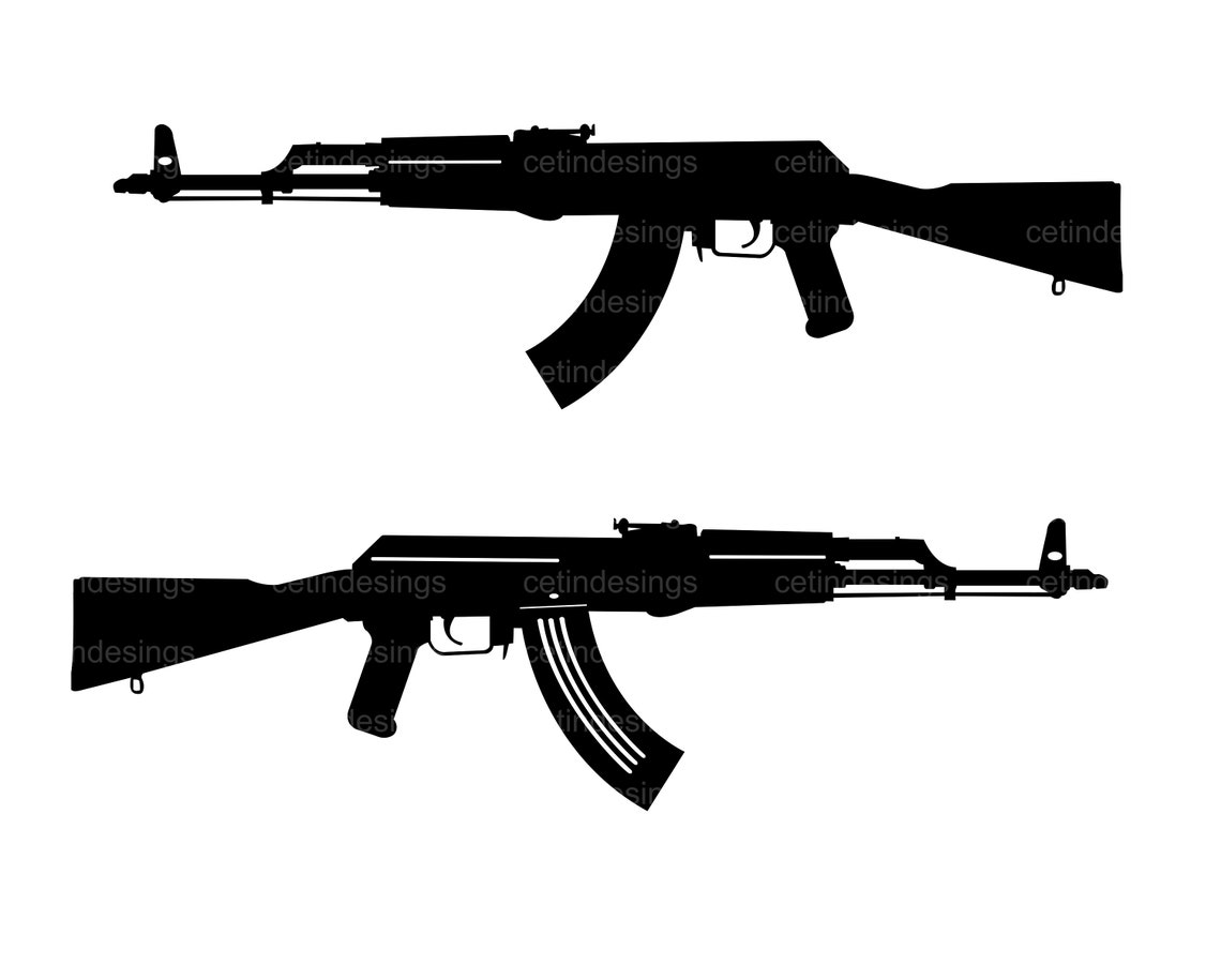 AKM Rifle Svg - AK-47 SVG - Gun Vector - Assault Rifle Svg - Ak 47 Cut ...