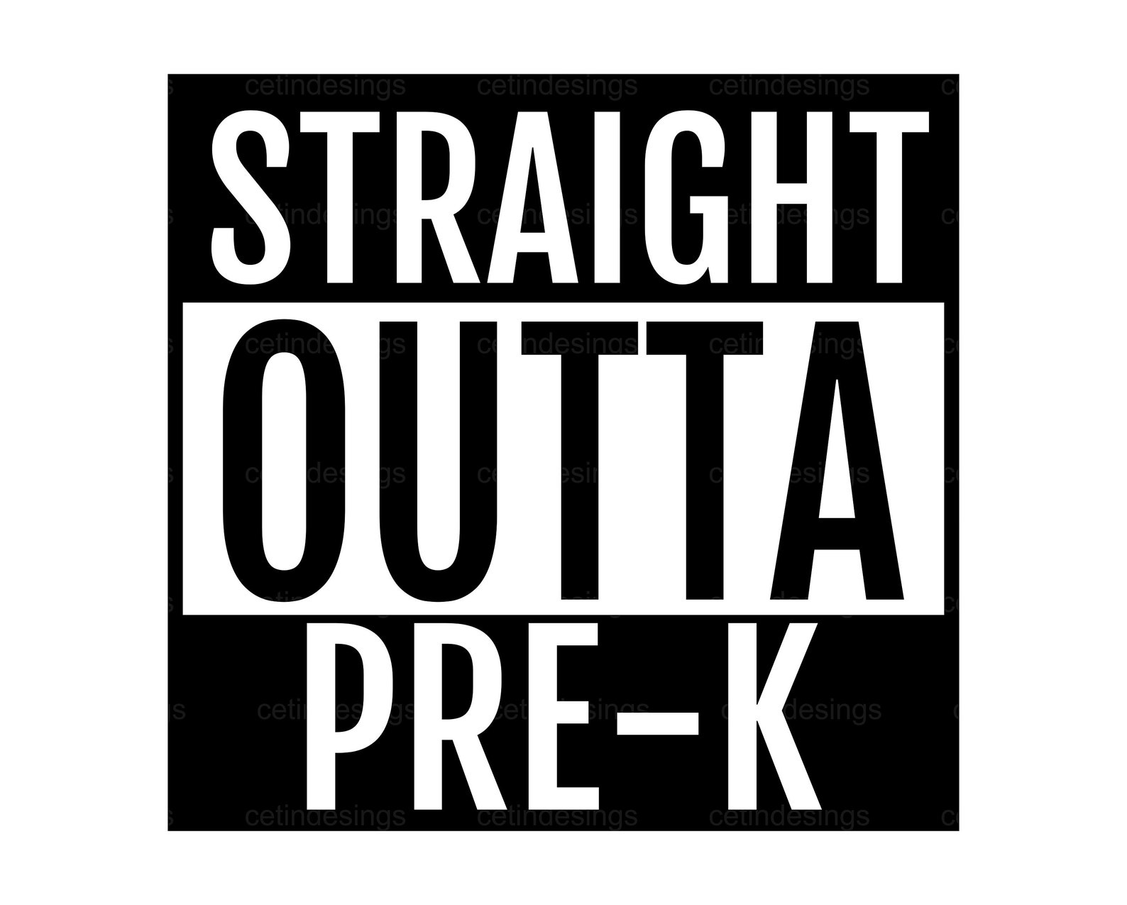 Straight Outta PRE-K SVG PNG Eps Clipart Vector Digital Cut | Etsy