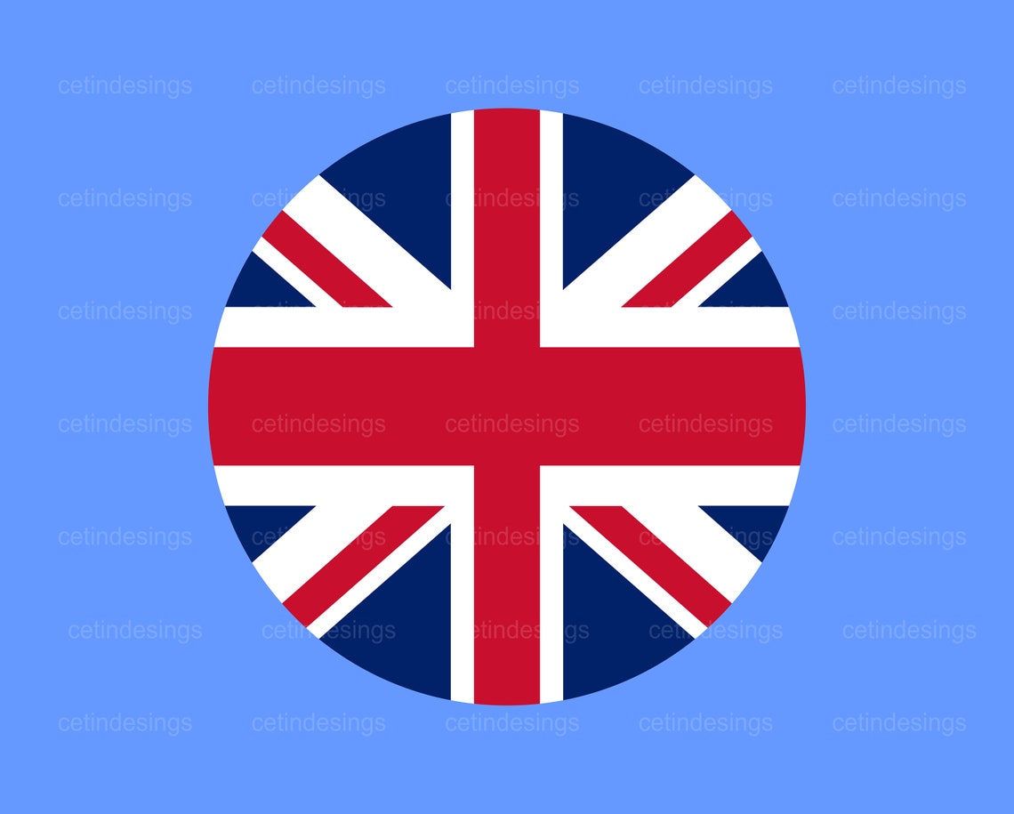 Circle United Kingdom Svg, Round Shape UK Flag Icon Svg, United Kingdom ...